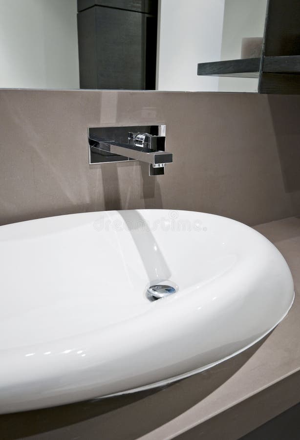 Dynamic Shape Hand Wash Basin Stock Photo - Image of shape, chrome ...
