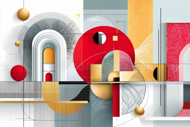 Colorful Abstract Geometrical Composition Showcasing Contrast and ...