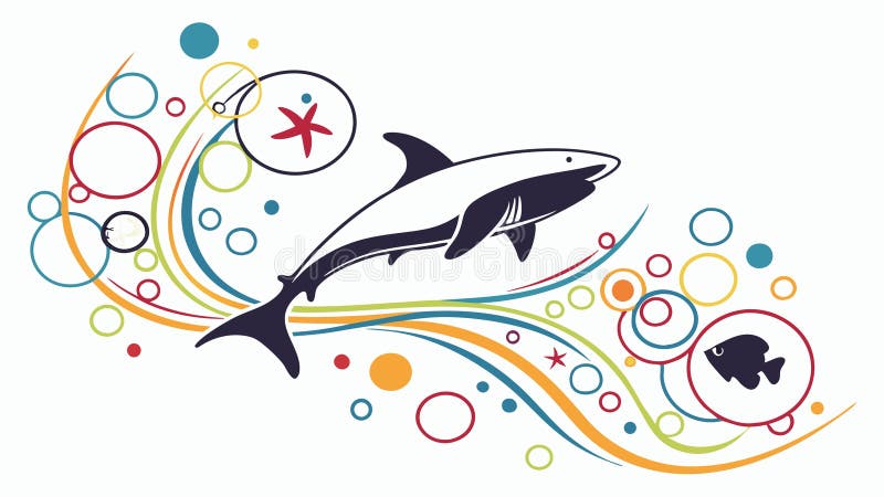 Dynamic Shark Chasing Fish, Underwater Motion, Vector Design Generative ...