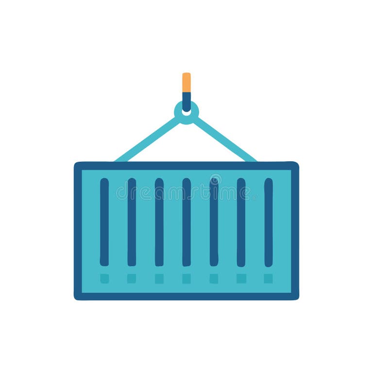 Dynamic Shipping Container Icon for Delivery Stock Image - Illustration ...
