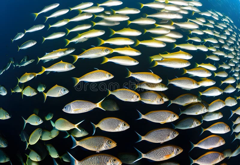 Dynamic Shoal Patterns in Predator Escape Stock Photo - Image of life ...