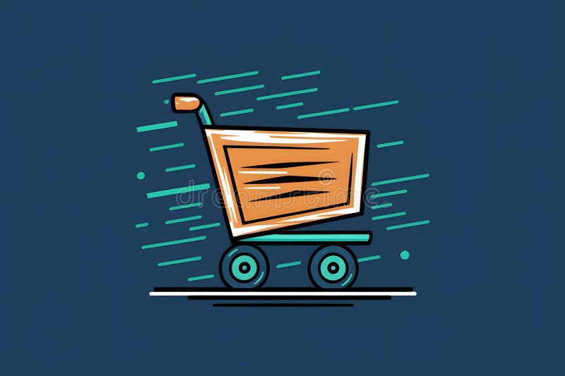 Dynamic Shopping Rush Trolley Dash Icon Design in Vector Stock ...