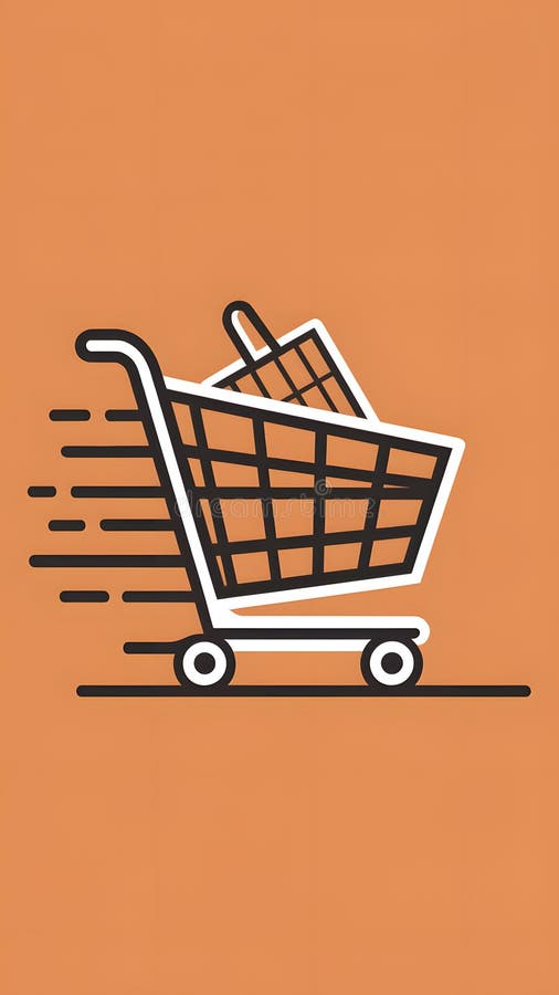 Dynamic Shopping Rush Trolley Dash Icon Design in Vector Stock ...