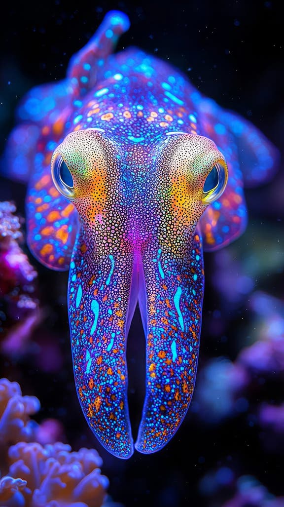 A Dynamic Shot of a Bright Octopus in Its Underwater Habitat. Stock ...