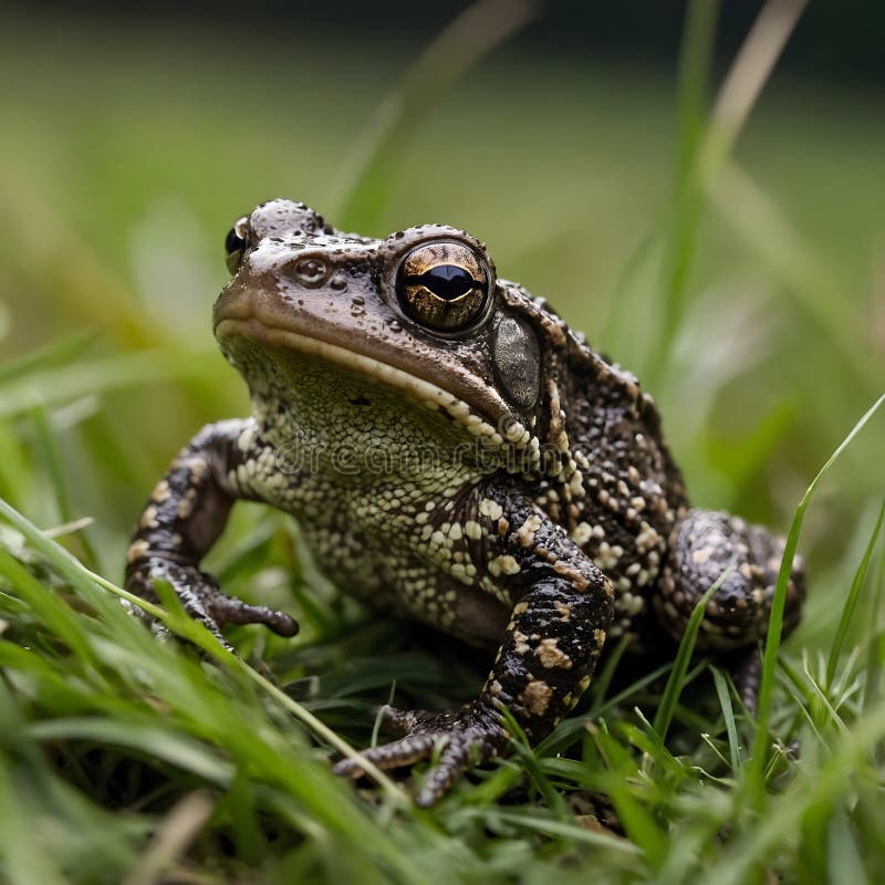 Eastern Narrow-Mouthed Toad Leaping through Tall Grass in Mid-Hop Stock ...