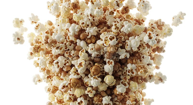 A Dynamic Shot of Popcorn Kernels Mixed with Popped Corn, Featuring ...