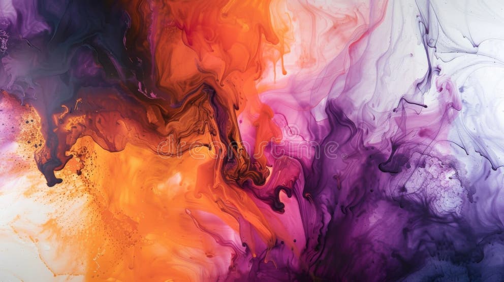 A Dynamic Showcase of Contrast and Movement As Ink Blends and Separates ...