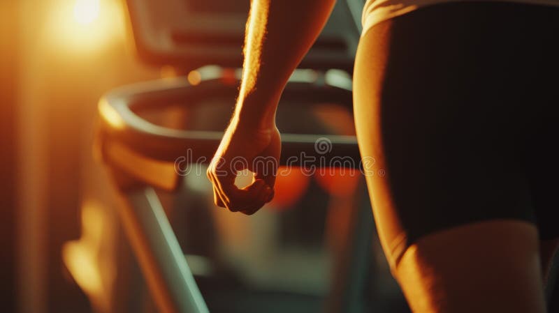 Dynamic Side View of a Determined Individual Briskly Walking on a ...