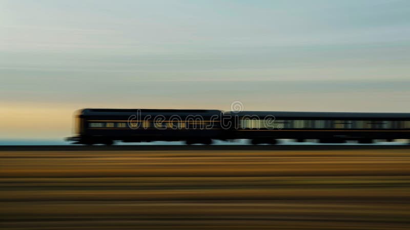 Dynamic Side View of a Fast Moving Train with Blurred Landscape ...