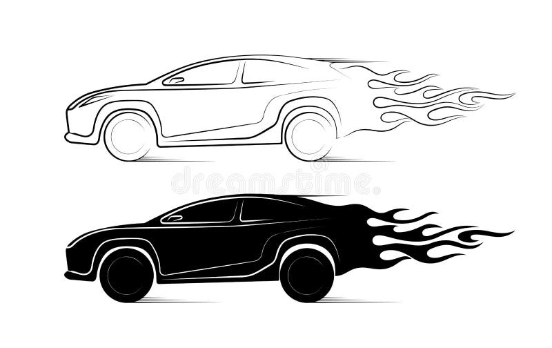 Dynamic Silhouette of the Car, Icon Automotive Topics Stock Vector ...