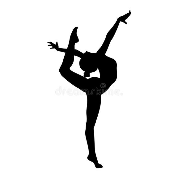 Silhouette of a Gymnast in a Dynamic and Elegant Pose. Stock ...