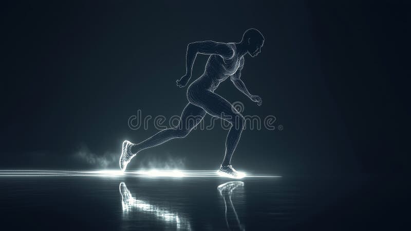 Dynamic Silhouette of Runner in Motion, Showcasing Athleticism and ...