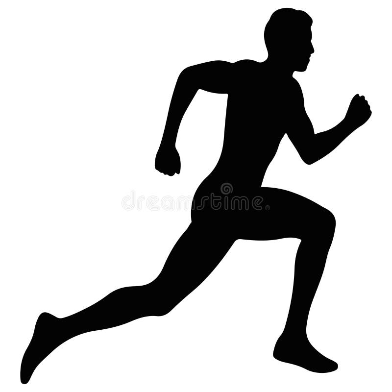 Dynamic Silhouette of a Running Man Silhouette Vector Art Illustration ...