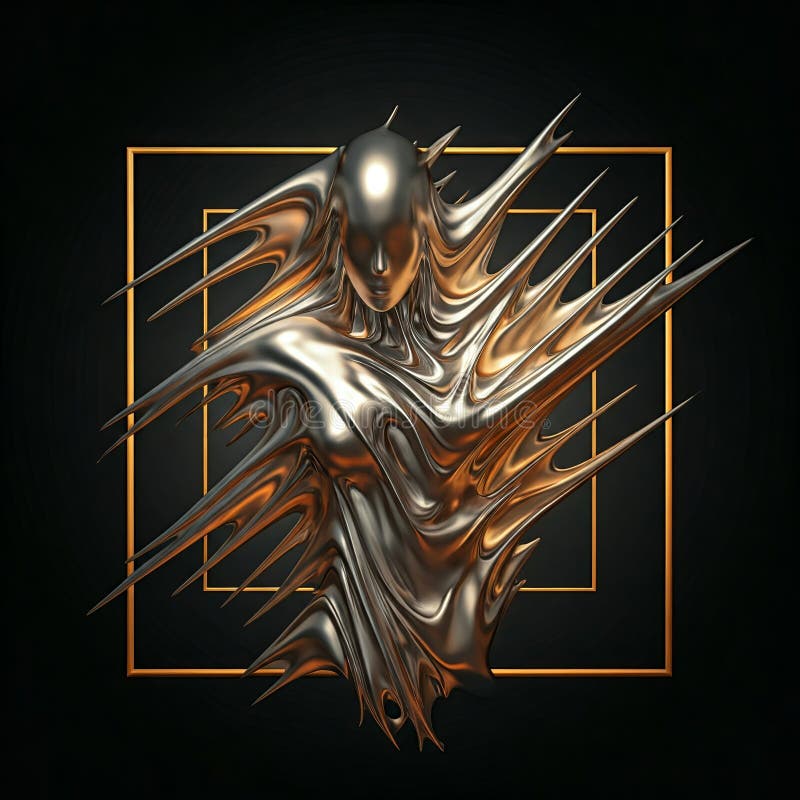 Dynamic Silver Female Form stock illustration. Illustration of feminine ...