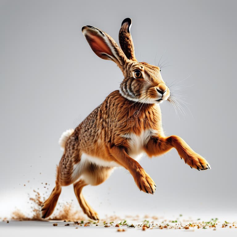 Dynamic Sketch of a Fleeting Hare Capturing the Essence of Speed and ...