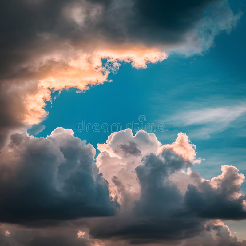 Dynamic Sky Blue Sky Above with Depth Enhancing Cloud Formations Stock ...
