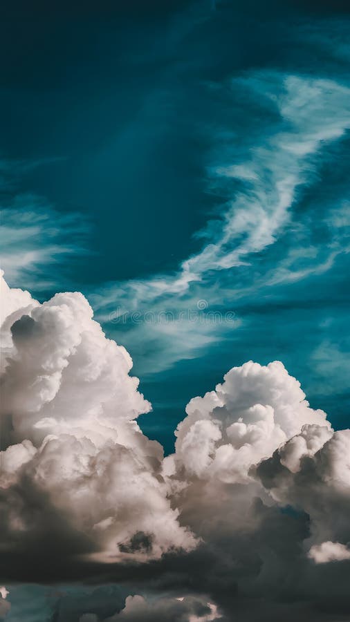 Dynamic Sky Blue Sky Above with Depth Enhancing Cloud Formations Stock ...
