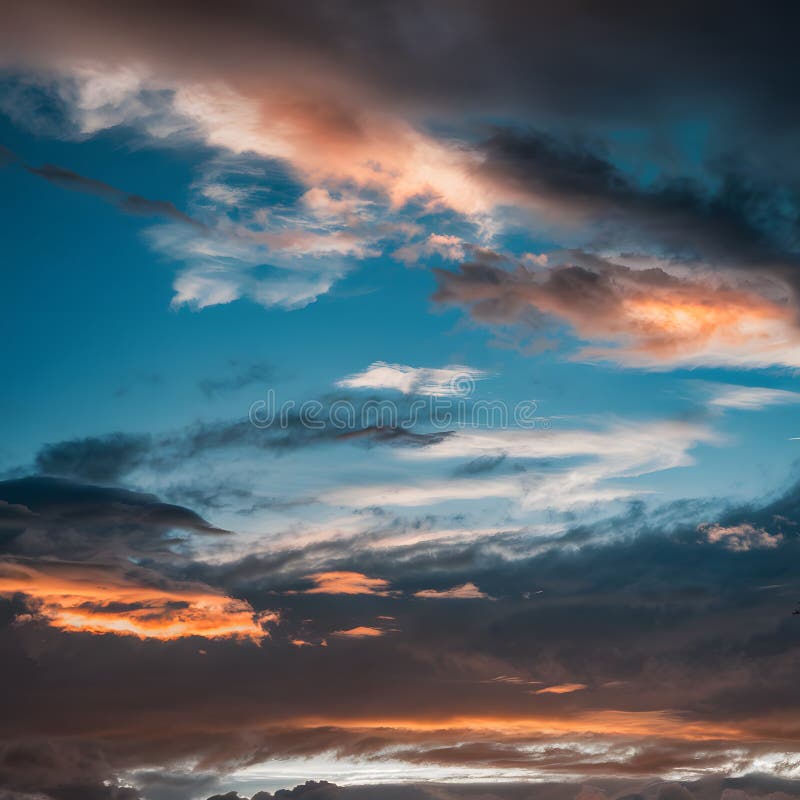 Dynamic Sky Blue Sky Above with Depth Enhancing Cloud Formations Stock ...