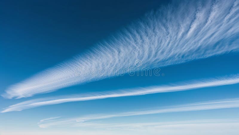 Dynamic Sky Showcasing a Spectrum of Elongated Cloud Patterns Stock ...