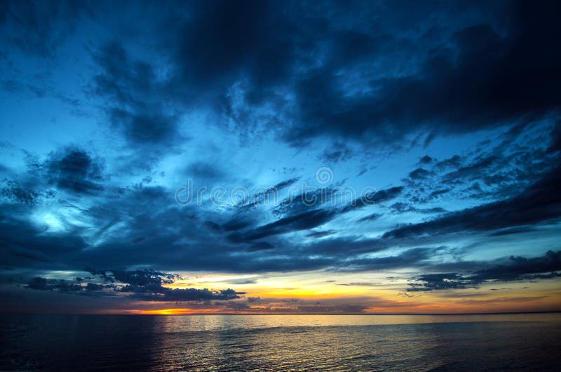 A dynamic sky sunset stock photo. Image of beautiful - 73459932