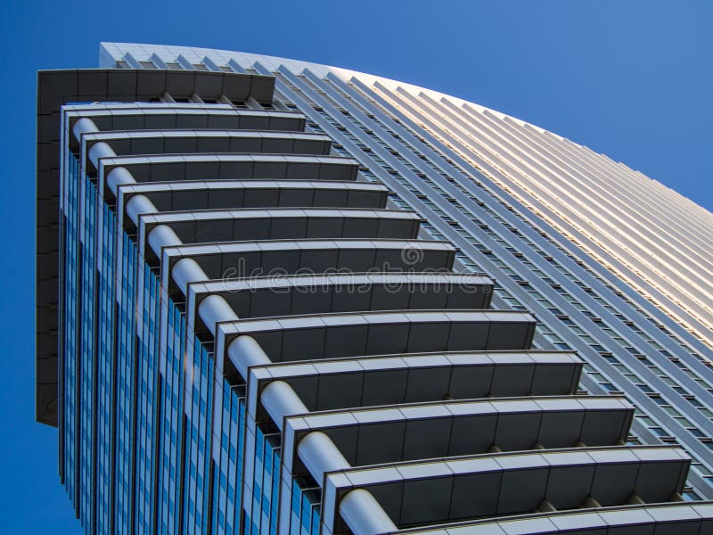 Dynamic Skyscraper in the Exhibition Site in Frankfurt, Germany Stock ...