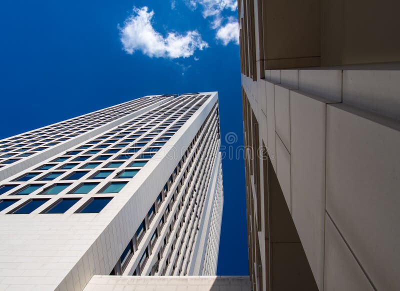 Dynamic Skyscraper in Frankfurt, Germany Stock Image - Image of city ...