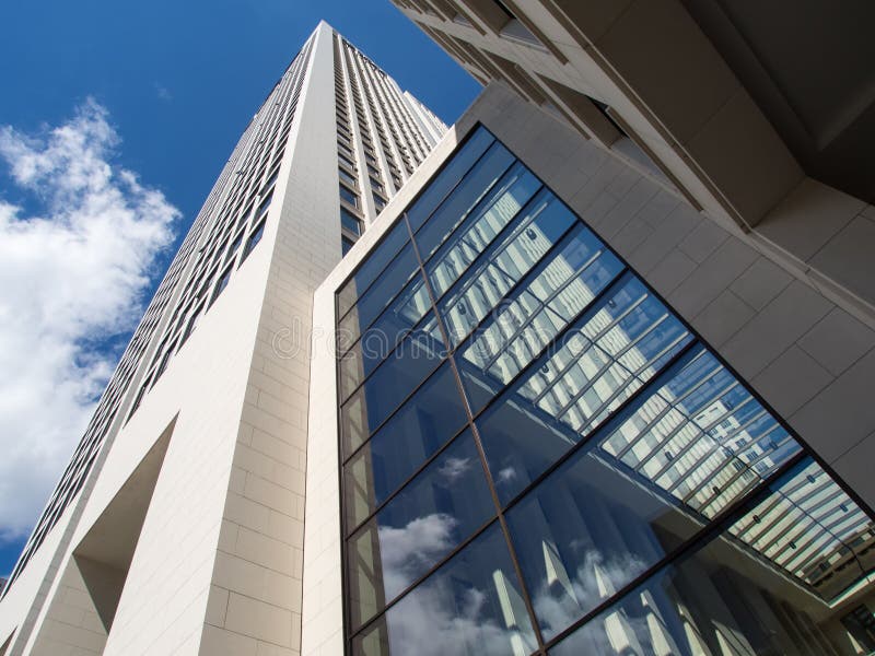 Dynamic Skyscraper in Frankfurt, Germany Stock Image - Image of central ...