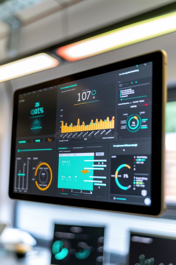 Smart Home Energy Dashboard Interface Displaying Real-Time Consumption ...