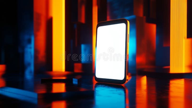 Dynamic Smartphone Display Against a Bold Blue and Orange Gaming ...