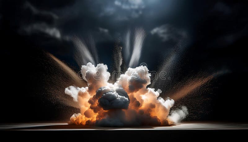 Dynamic Smoke Exploding Outwards with Dramatic Effect Stock ...