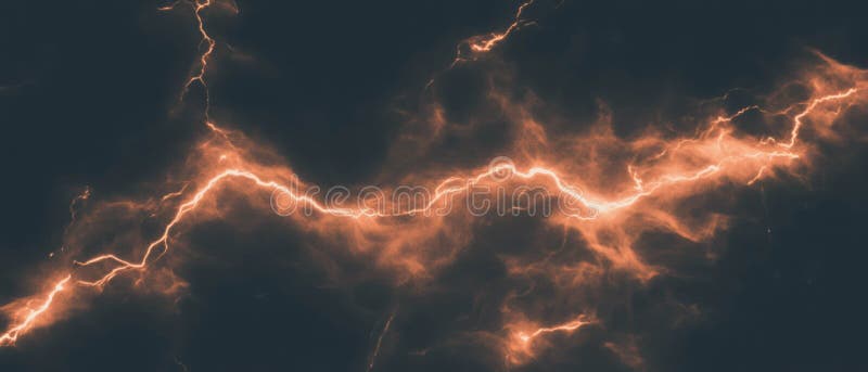 Dynamic Smoke and Lightning Interplay on a Dramatic Black Background ...