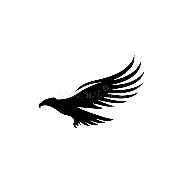Dynamic Soaring Eagle Falcon Bird Flying Side View Vector Logo Icon Stock Vector - Illustration ...
