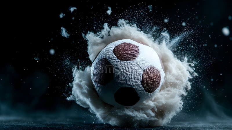 Dynamic Soccer Ball Bursting through Clouds of Dust during an Intense ...