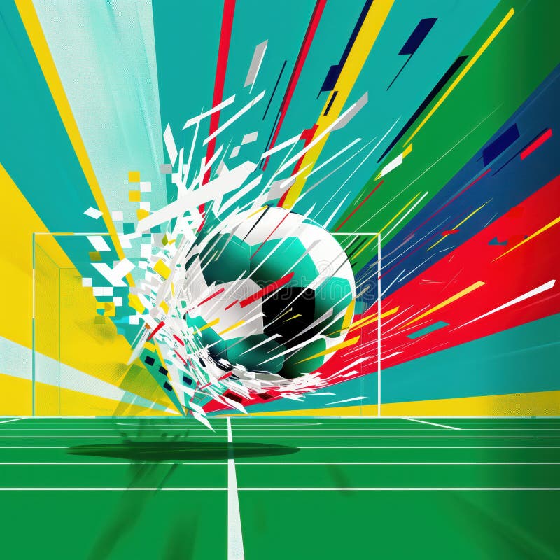 Dynamic Soccer Ball Illustration Art with for Print or Creative Wall ...