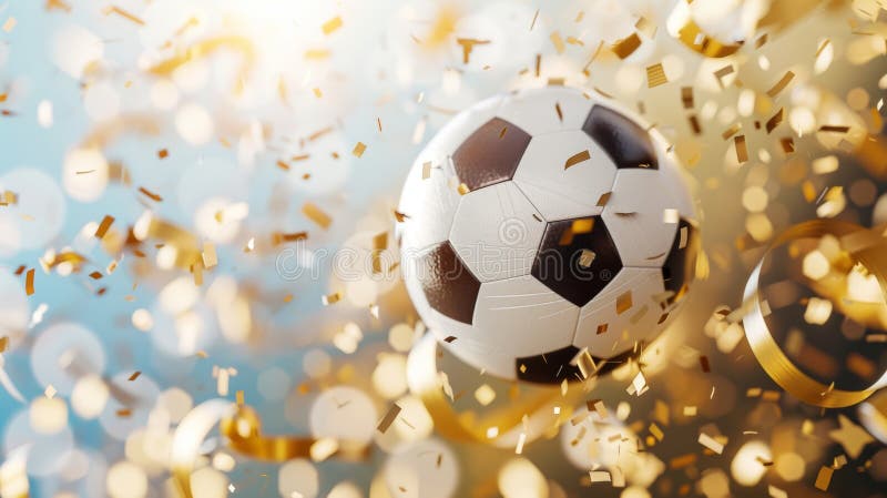 Dynamic Soccer Celebration with Flying Confetti and Festive Atmosphere ...