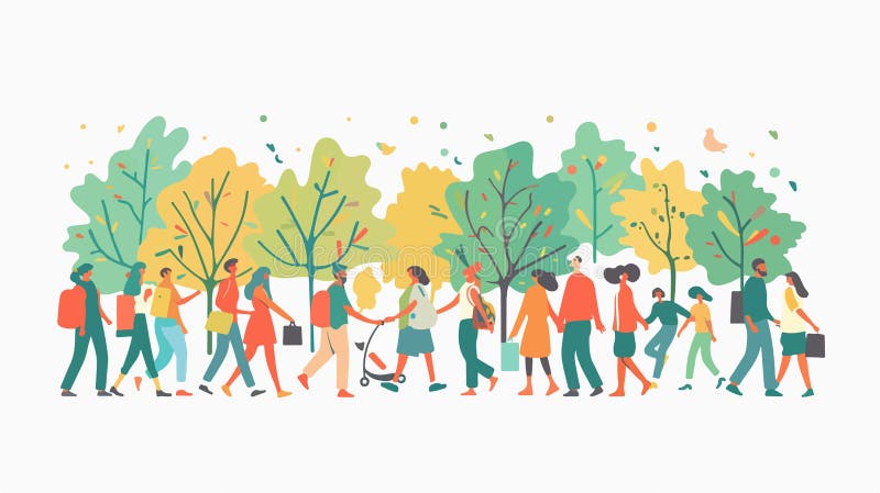 Dynamic Social Activity Concept Vector Illustration Stock Vector ...