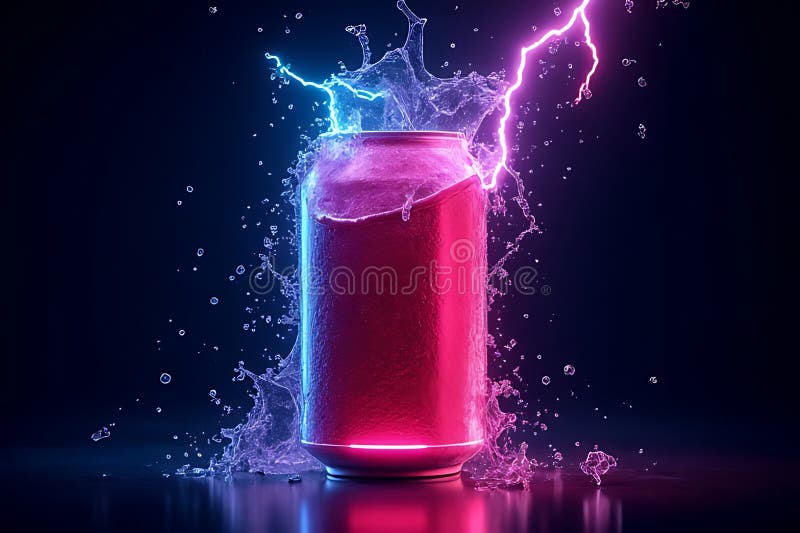 Dynamic Soda Splash with Lightning Effects Studio Photography Dark ...