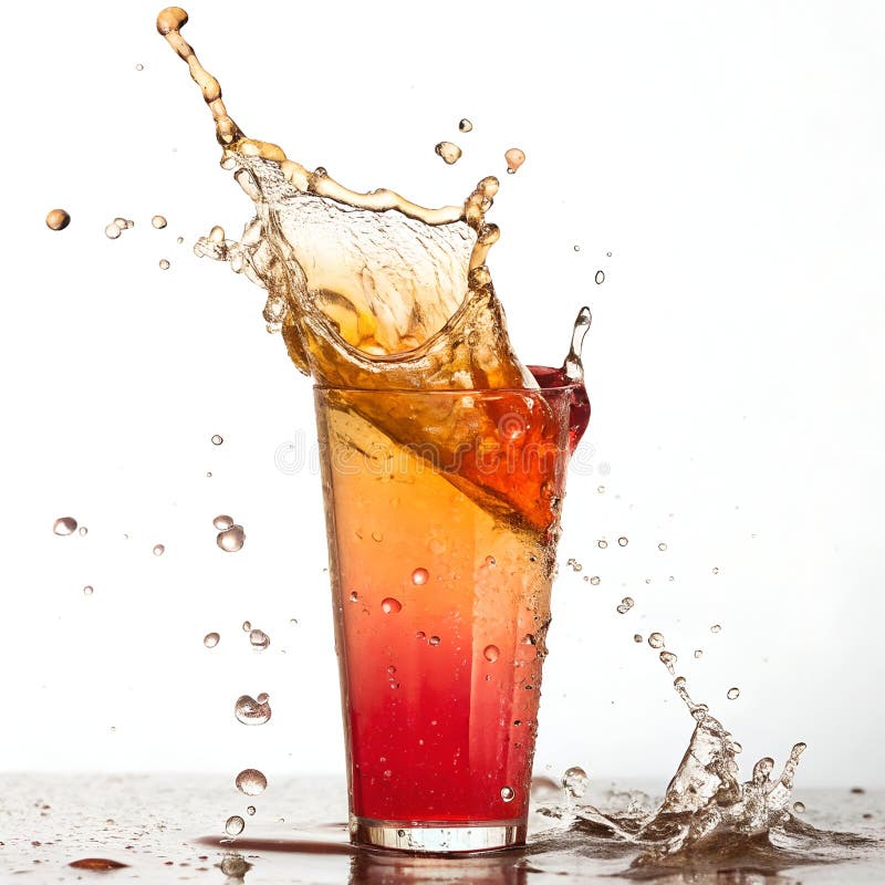Dynamic Soft Drink Splash Isolated on White Background Stock ...