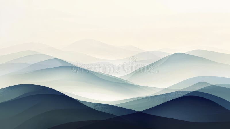 Dynamic Soft Gradient Waves Abstract Landscape Digital Art Serene ...
