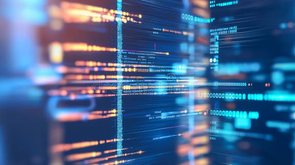 Dynamic Software Abstract Background Featuring Flowing Data Streams and ...