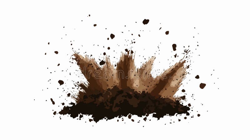 Dynamic Soil Debris Explosion in Isolated White Background for Design ...