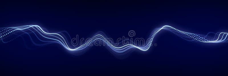 Dynamic Sound Wave. Musical Particle Pulsing. Blue Energy Flow Concept ...