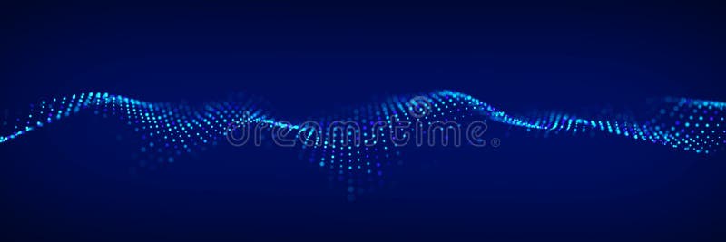 Dynamic Sound Wave. Musical Particle Pulsing. Blue Energy Flow Concept ...