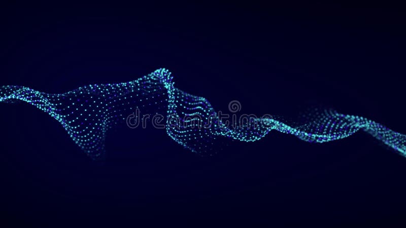 Dynamic Sound Wave of Particles. Music Futuristic Flow. Abstract ...