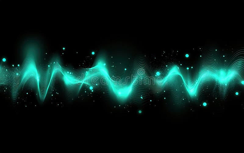 Dynamic Sound Wave Visualization with Glowing Turquoise Elements ...