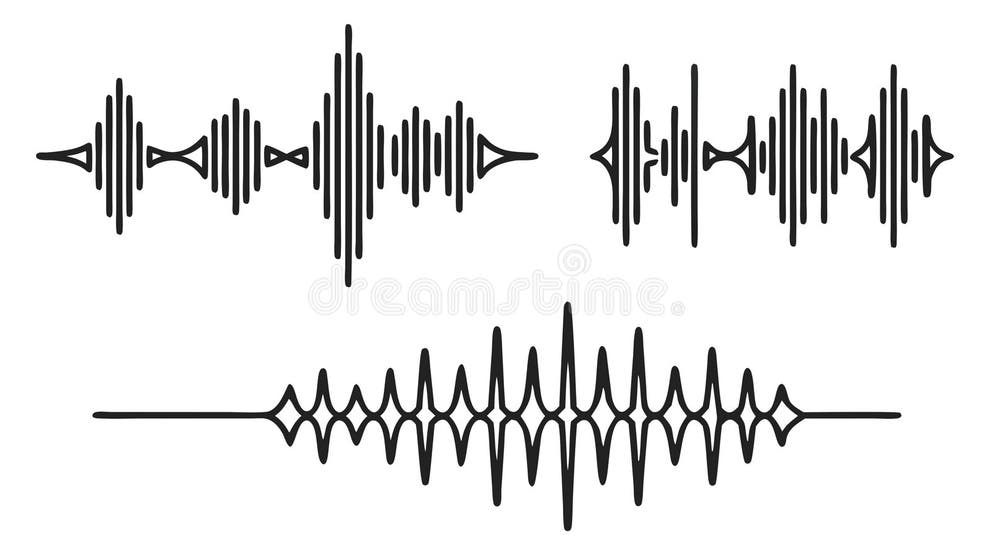 Dynamic Sound Waveforms, Audio Frequencies Visuals, Vector Design ...