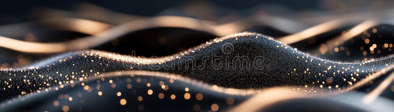 Dynamic Sound Waves in Metallic Gold Tones Flow Elegantly Against a ...