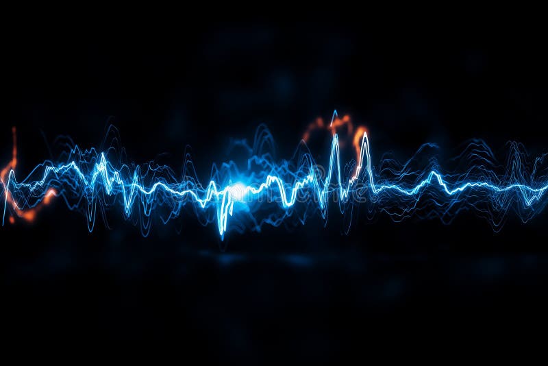 Dynamic Sound Waves in Vibrant Blue and Orange Colors Create ...