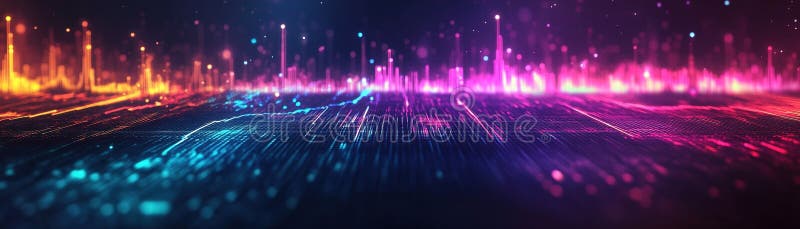 Dynamic Soundwave Bars in Neon Hues Glow Against a Dark Backdrop ...