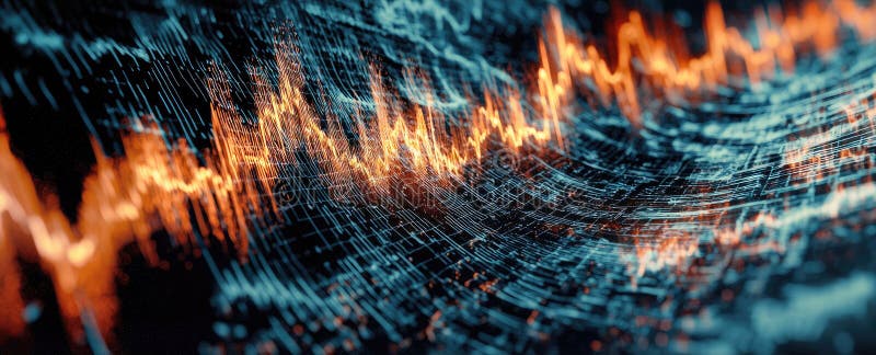 Dynamic Soundwave Visualization with Digital Vibrant Orange Particles ...